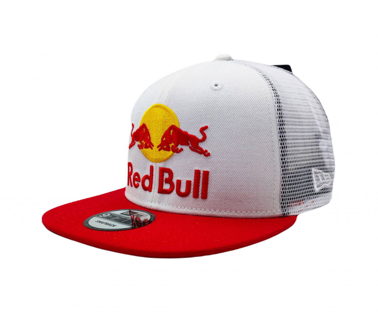Red Bull Cap White Red Flat Brim - CAPSY HATS
